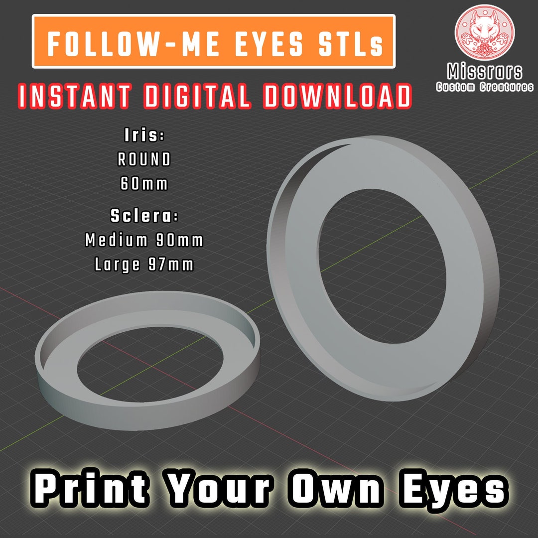 Basic Round/oval Follow-me Fursuit Eyes Stls - Digital Download - PRINT ...