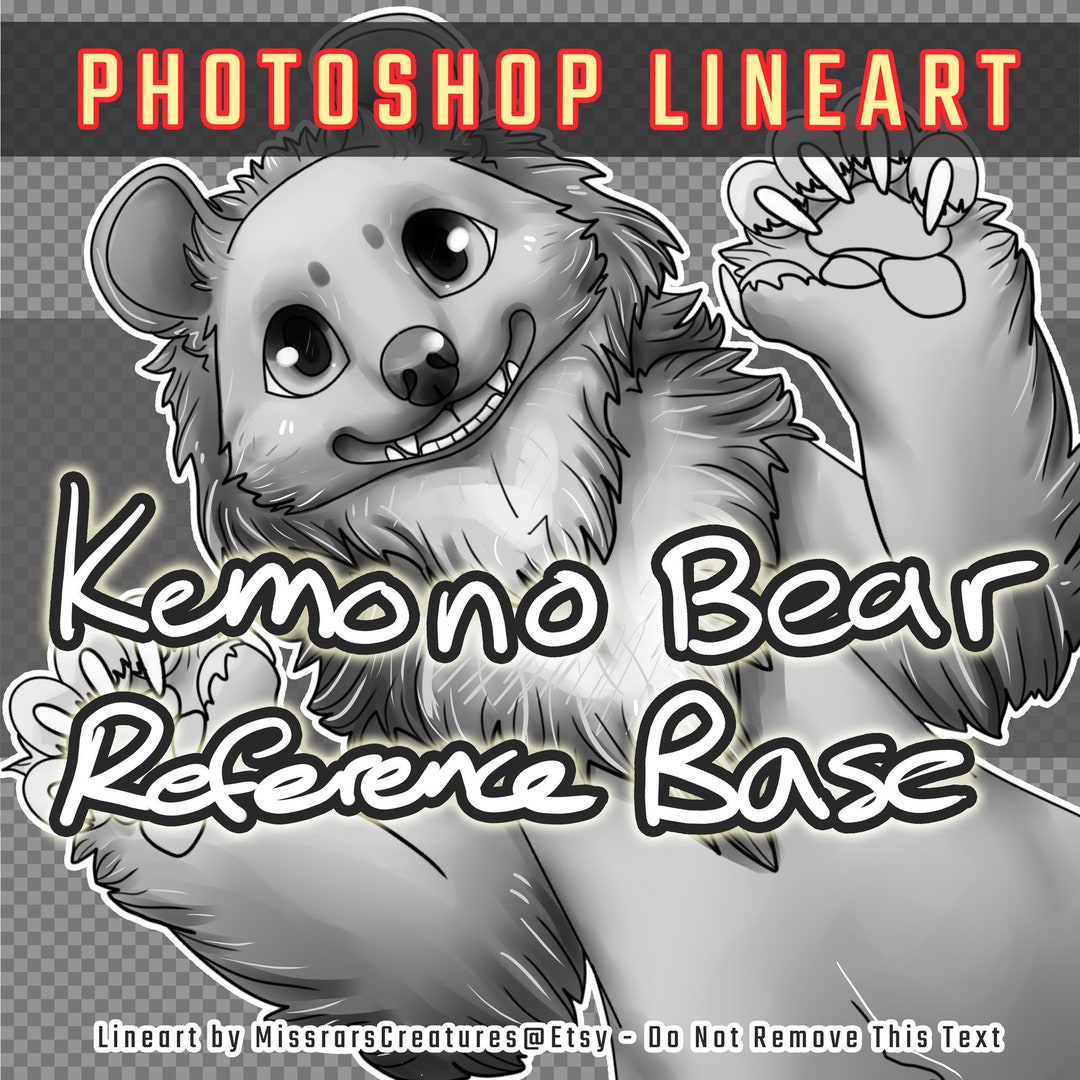LINEART Kemono Bear Reference Base - Fursuit Maker Friendly - Etsy
