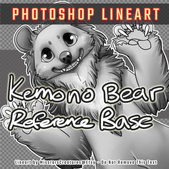LINEART Kemono Bear Reference Base Fursuit Maker Friendly - Etsy