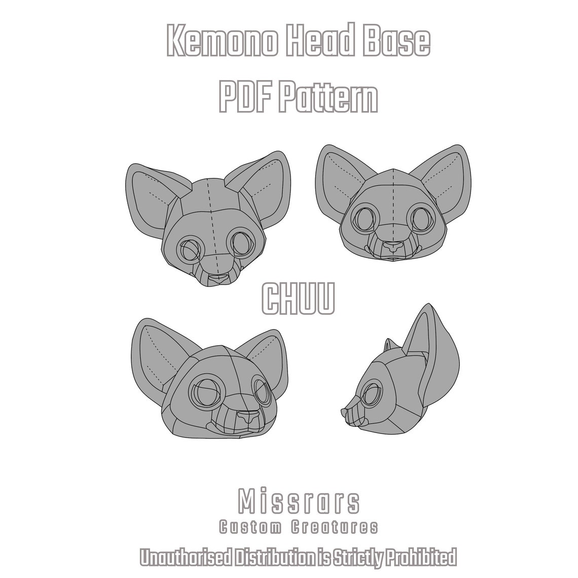 PDF PATTERN Generic Kemono 'CHUU' Fursuit Head Base - Etsy