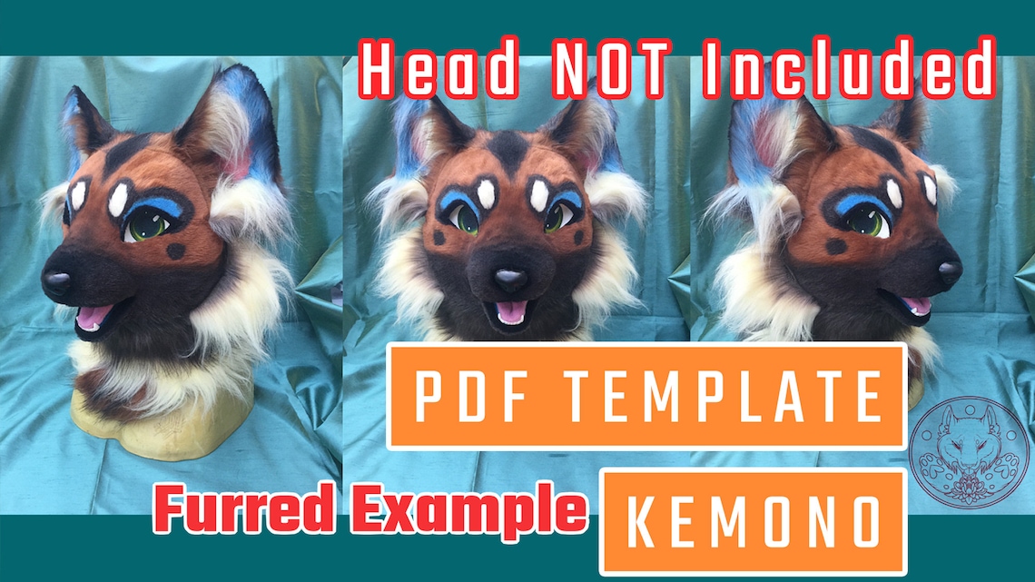 PDF PATTERN Canine Kemono 'k-fusion' Fursuit Head Base - Etsy