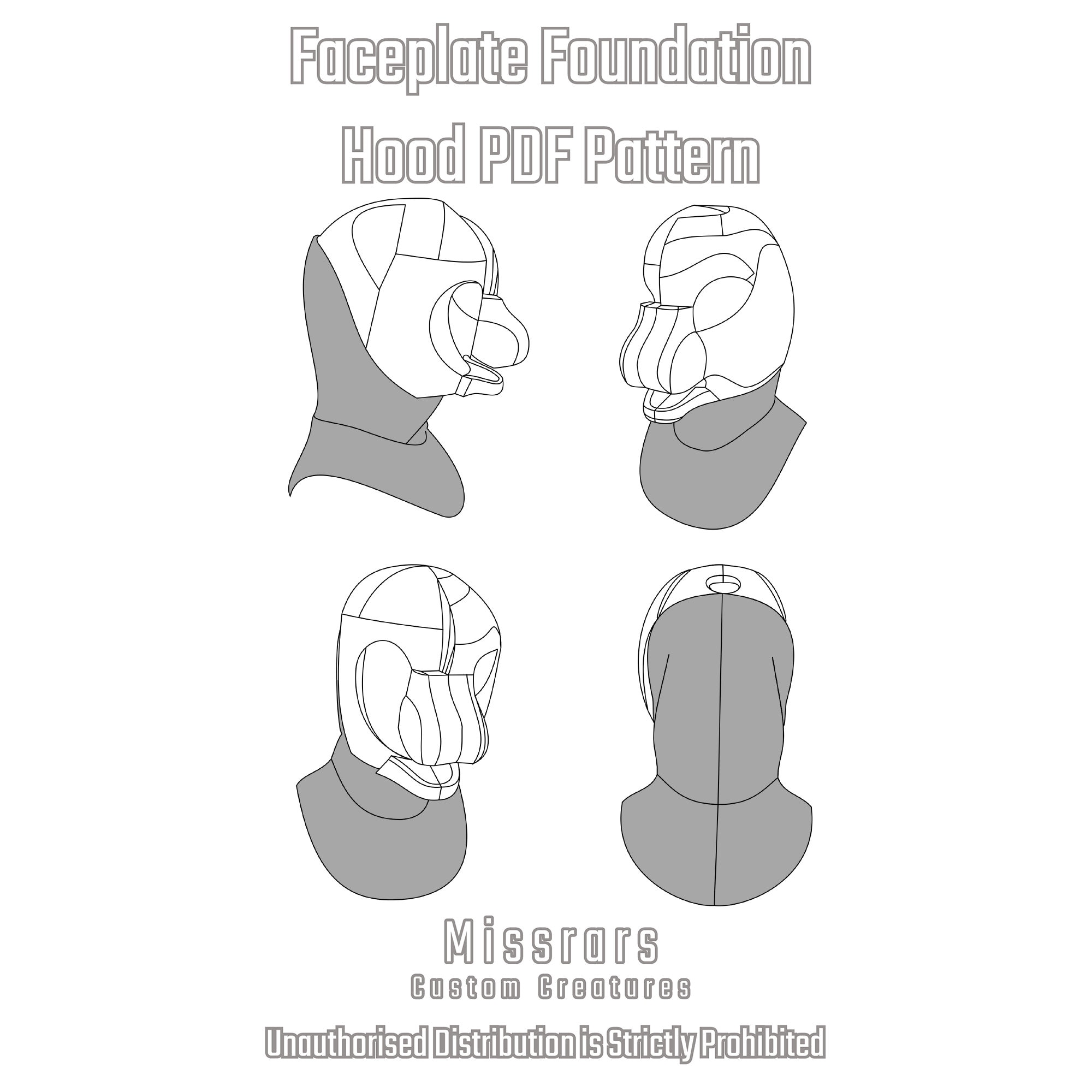 PDF PATTERN 'faceplate' Foundation Fursuit Hood - Etsy