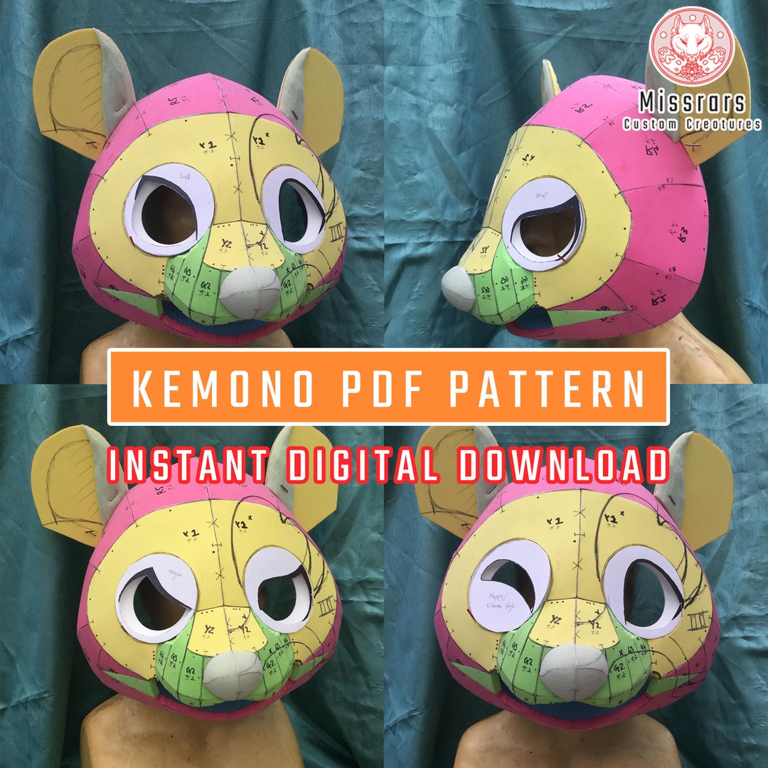 PDF PATTERN Generic Kemono 'CHIYO' Fursuit Head Base - Digital Download ...