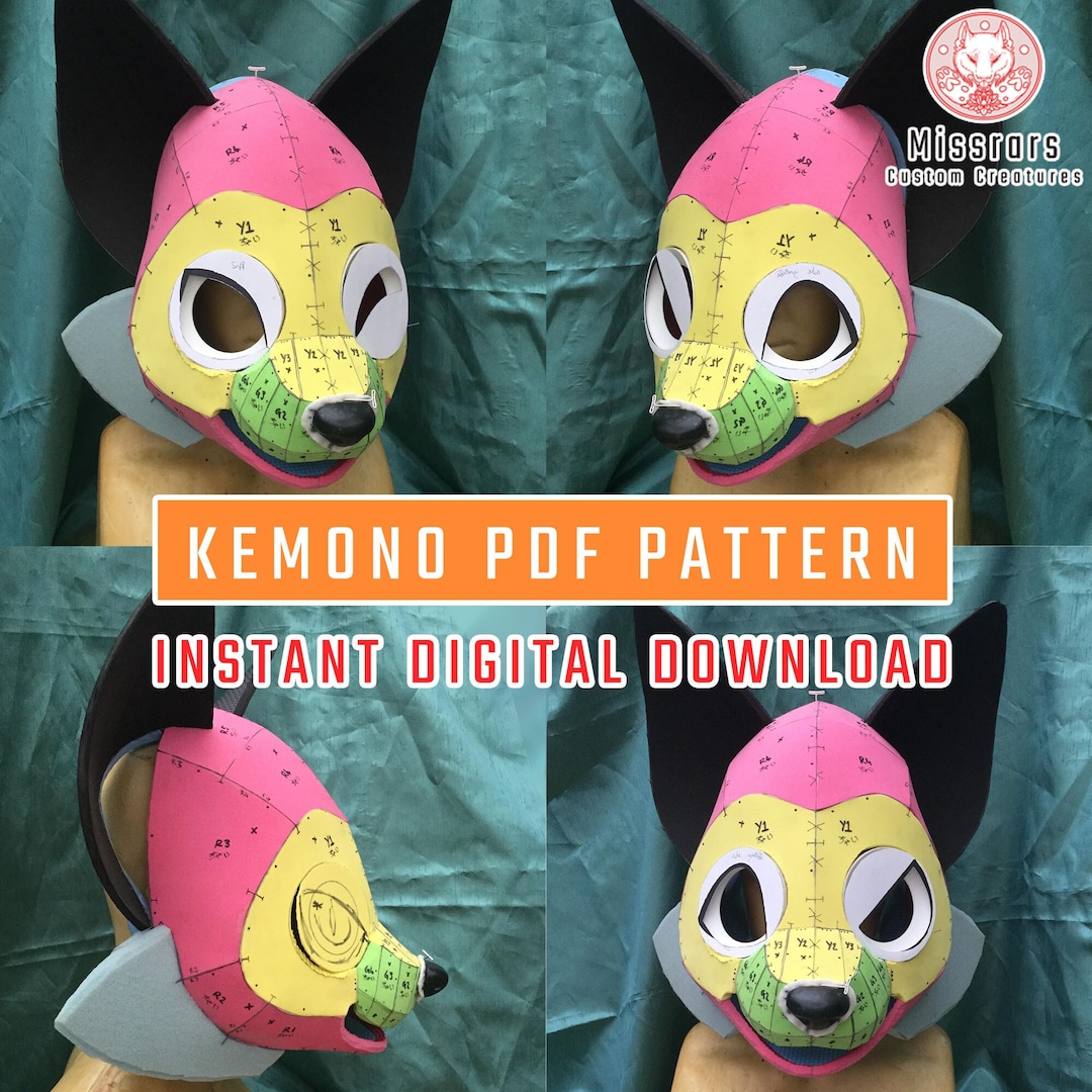 PDF PATTERN Canine Kemono 'CHAI' Fursuit Head Base - Digital Download ...