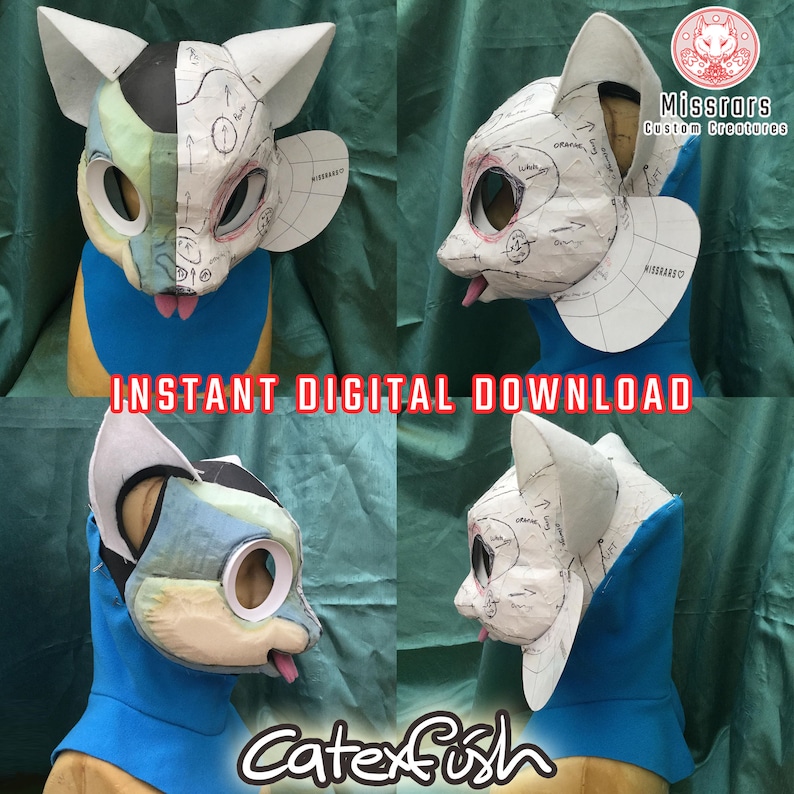 PDF PATTERN Official Catexfish FISK Kemono Fursuit Head Base - Etsy