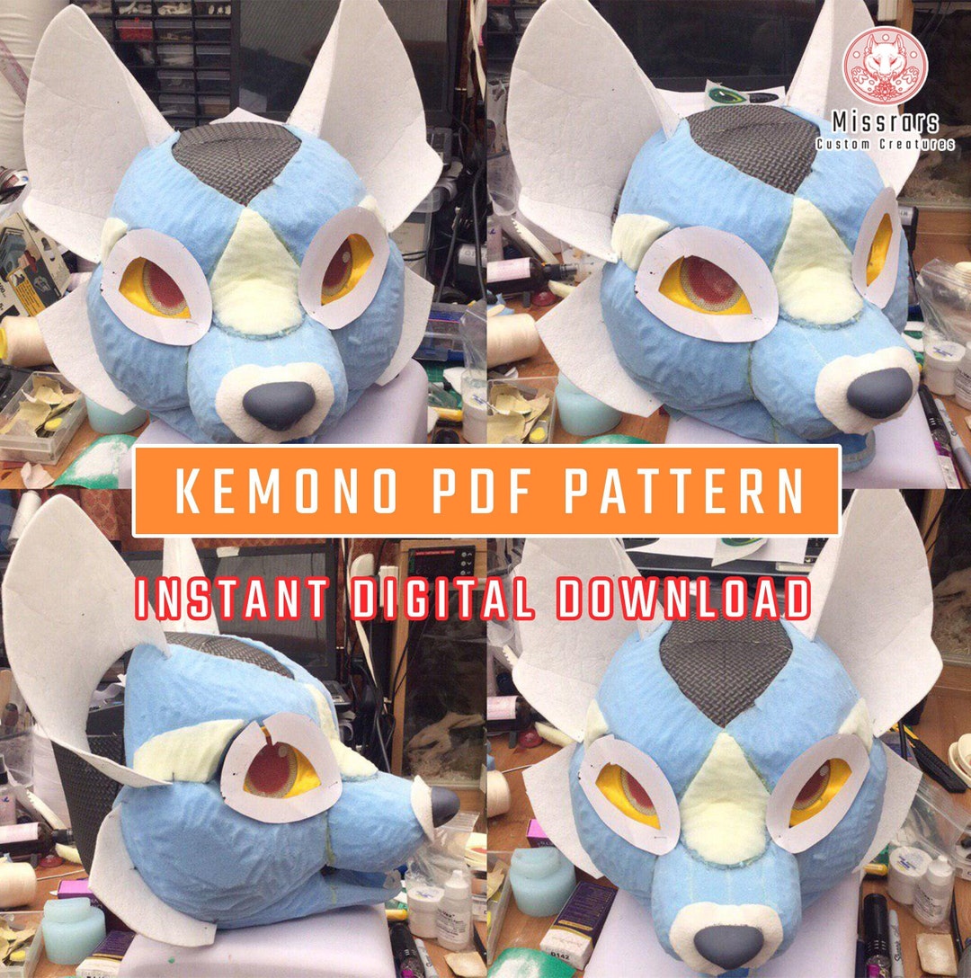 PDF PATTERN Canine Kemono 'k-fusion' Fursuit Head Base - Digital ...