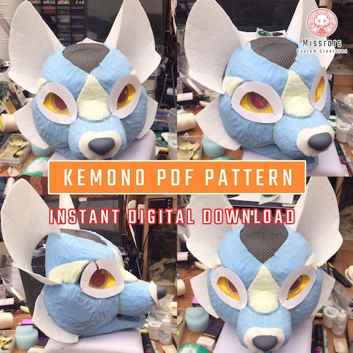 PDF PATTERN Canine Kemono 'CHAI' Fursuit Head Base - Etsy UK