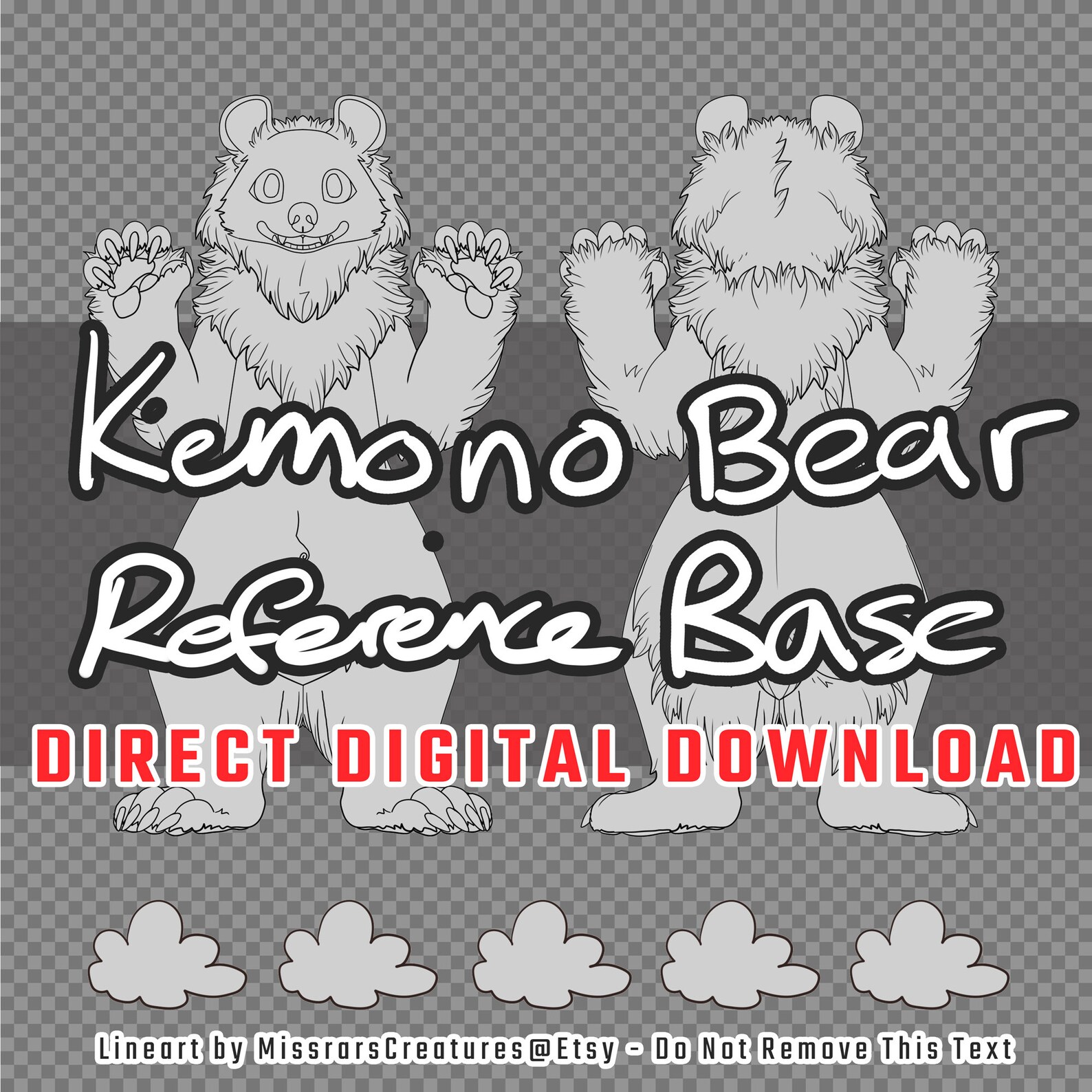 LINEART Kemono Bear Reference Base Fursuit Maker Friendly - Etsy