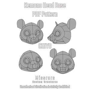 PDF PATTERN Generic Kemono 'CHIYO' Fursuit Head Base - Digital Download ...