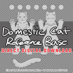 LINEART Kemono Domestic Cat Reference Base Fursuit Maker Friendly ...