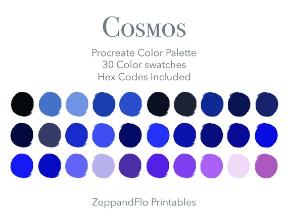 Cosmos Palette Swatches for Procreate With Hex Codes - Etsy