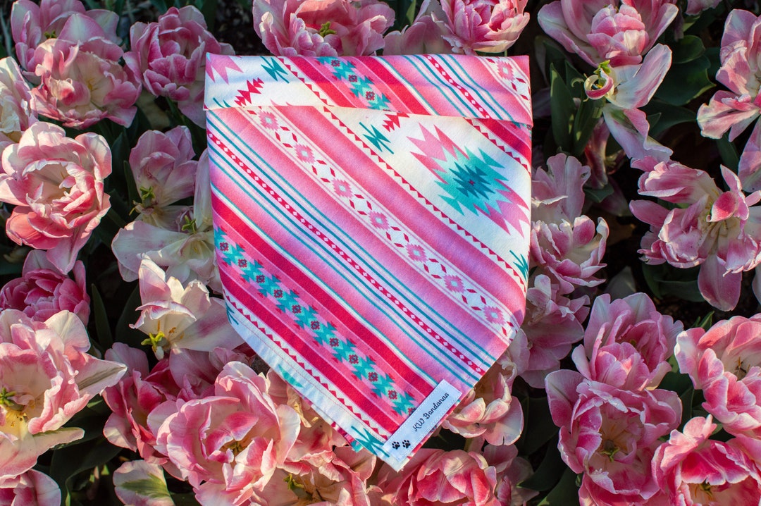 Pink Tribal, Pink Tucson Bandana, Southwestern Dog Bandana, Tribal ...