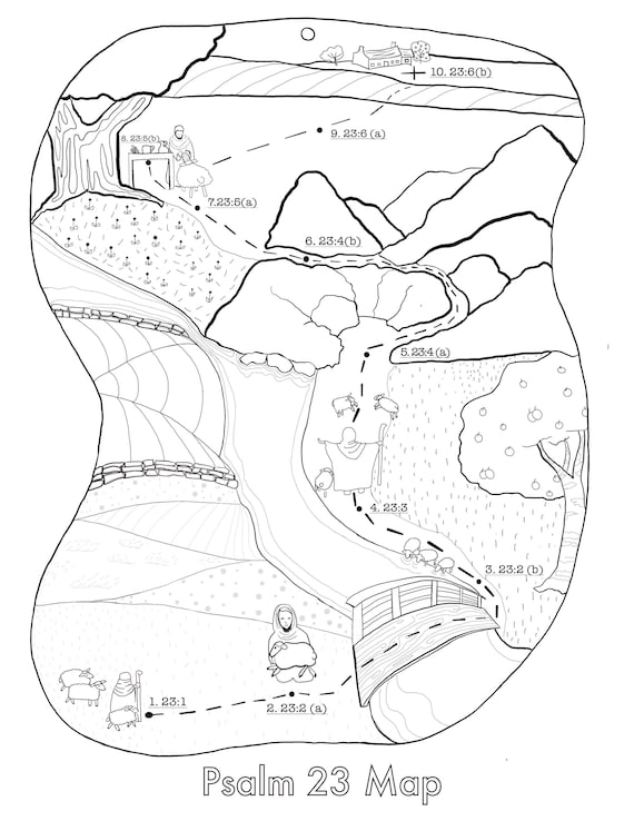 Psalm 23 Map | Etsy