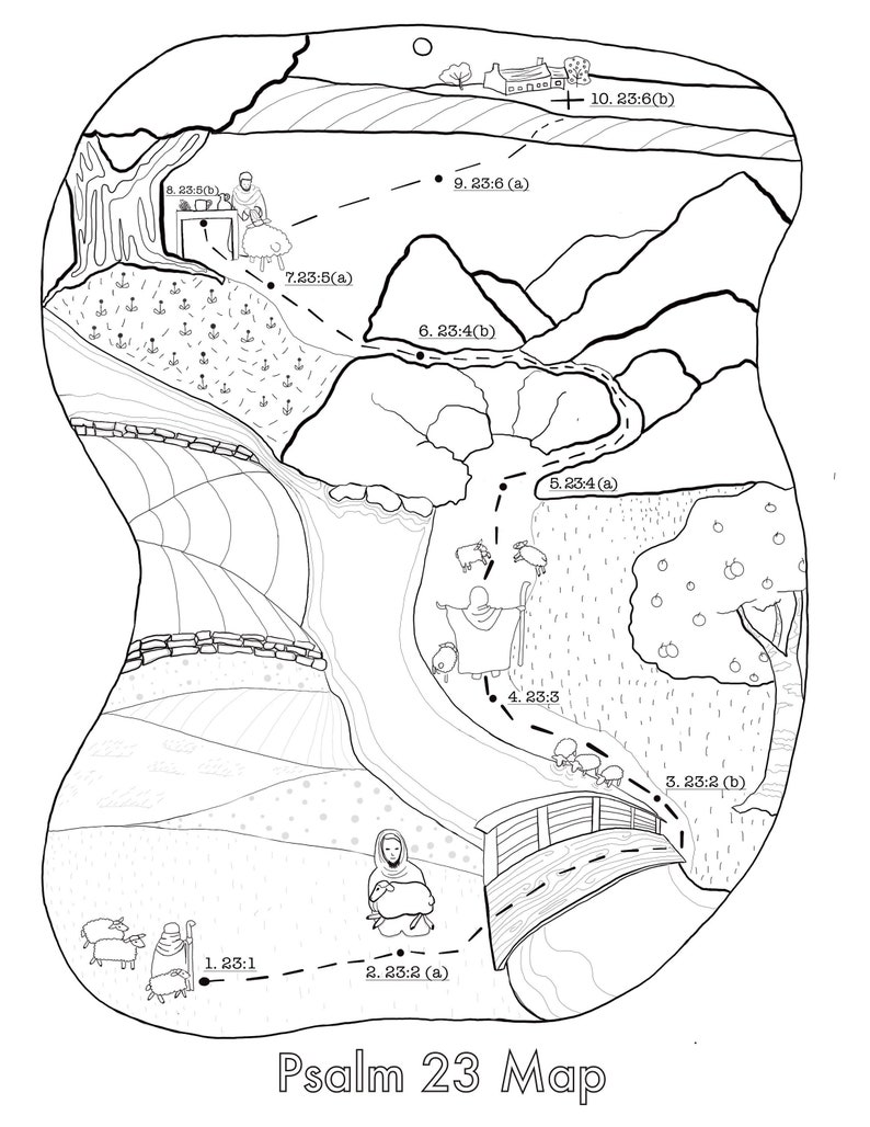 Psalm 23 Map - Etsy