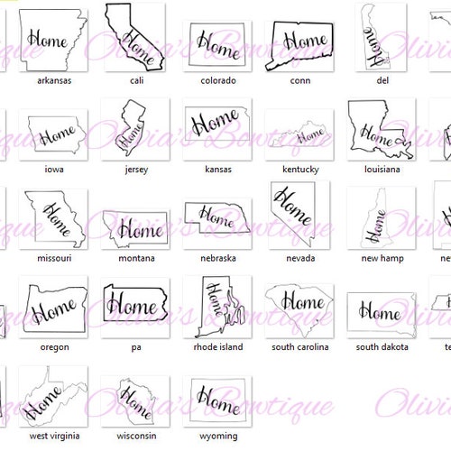 US States SVG Bundle Home State Svg Files States Clip Art - Etsy