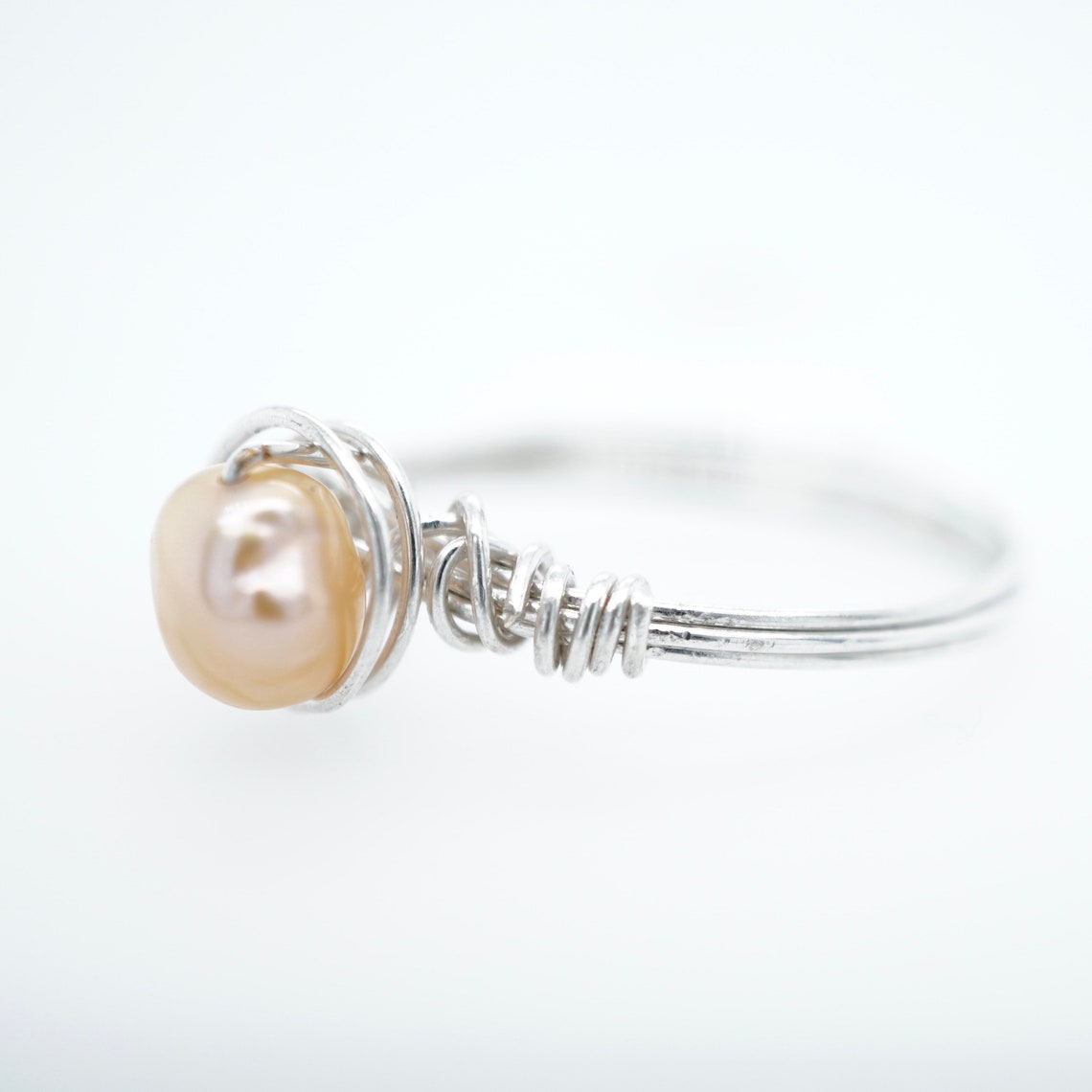 Handmade Pink Freshwater Pearl Ring - Etsy