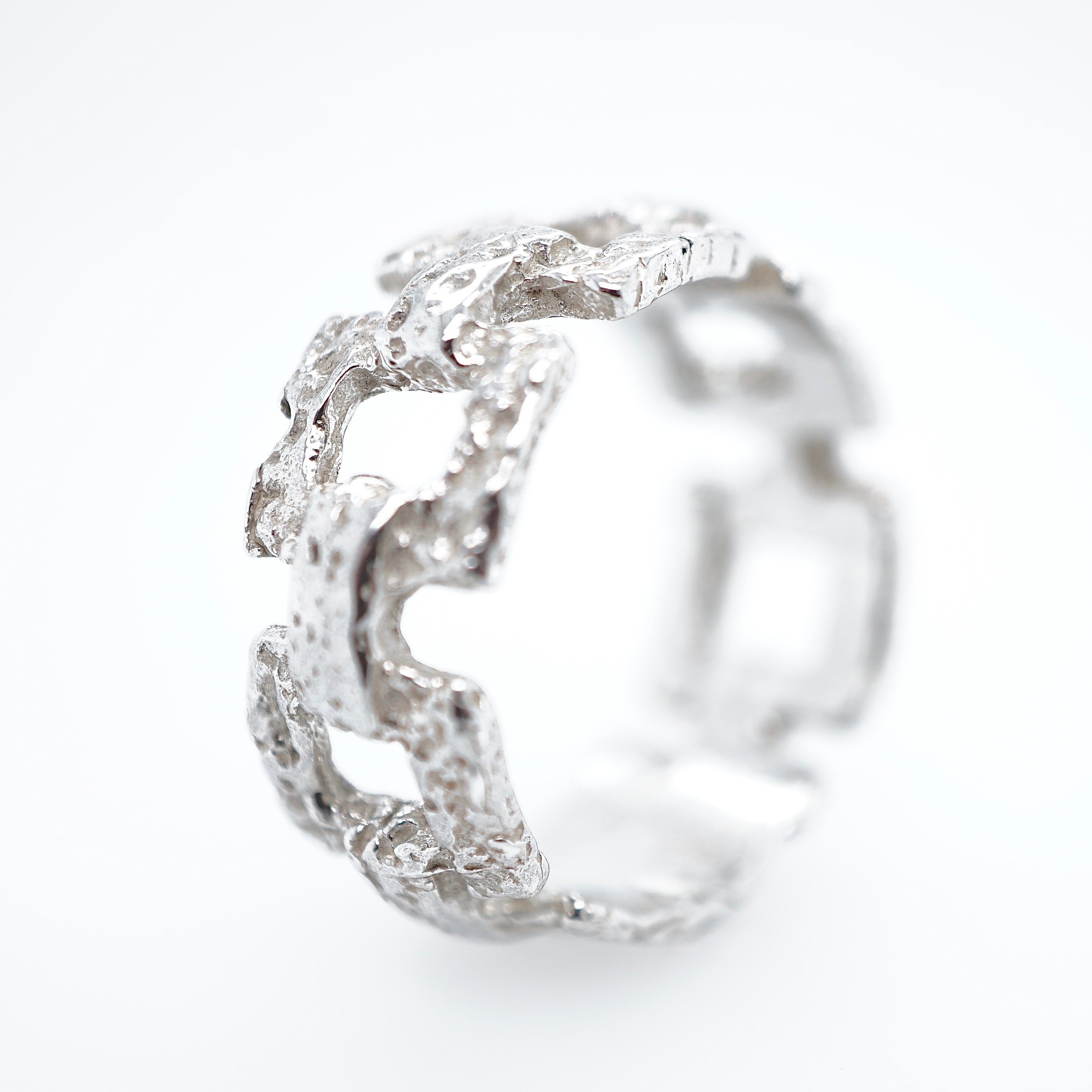 Handmade Sterling Silver Chain Ring - Etsy