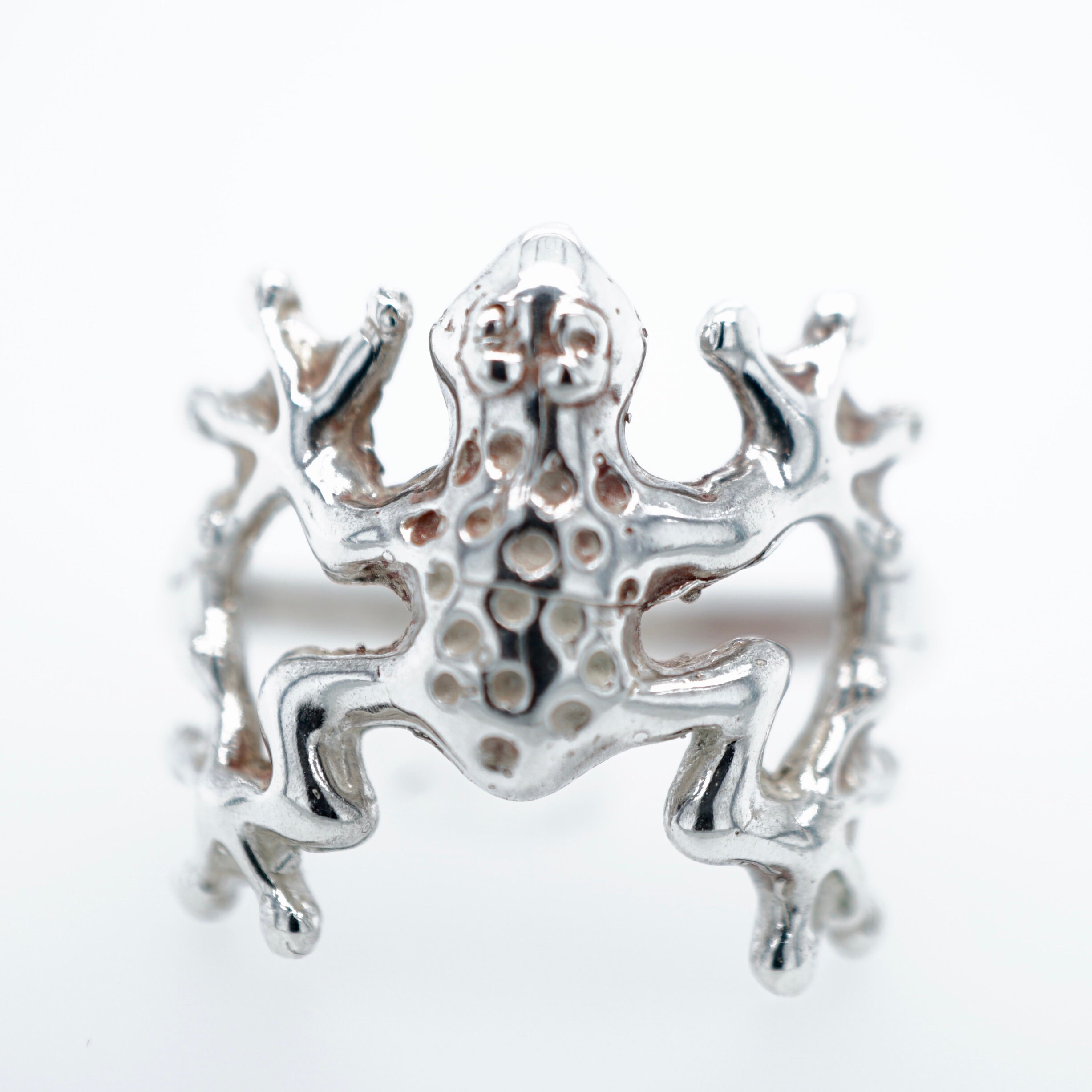 Handmade Sterling Silver Frog Ring - Etsy UK