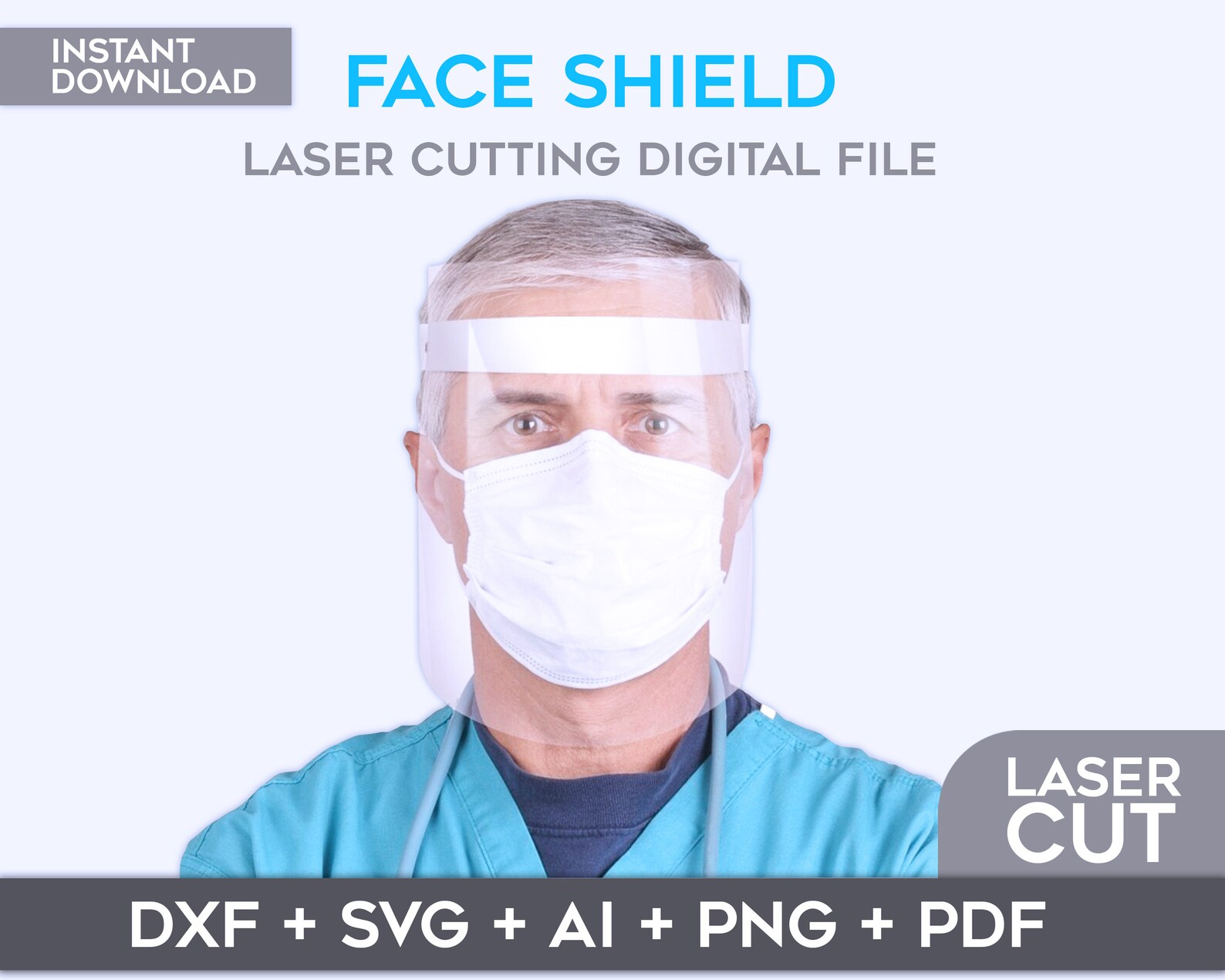 Face Shield Mask Laser Cut File Face Mask Protective Face - Etsy