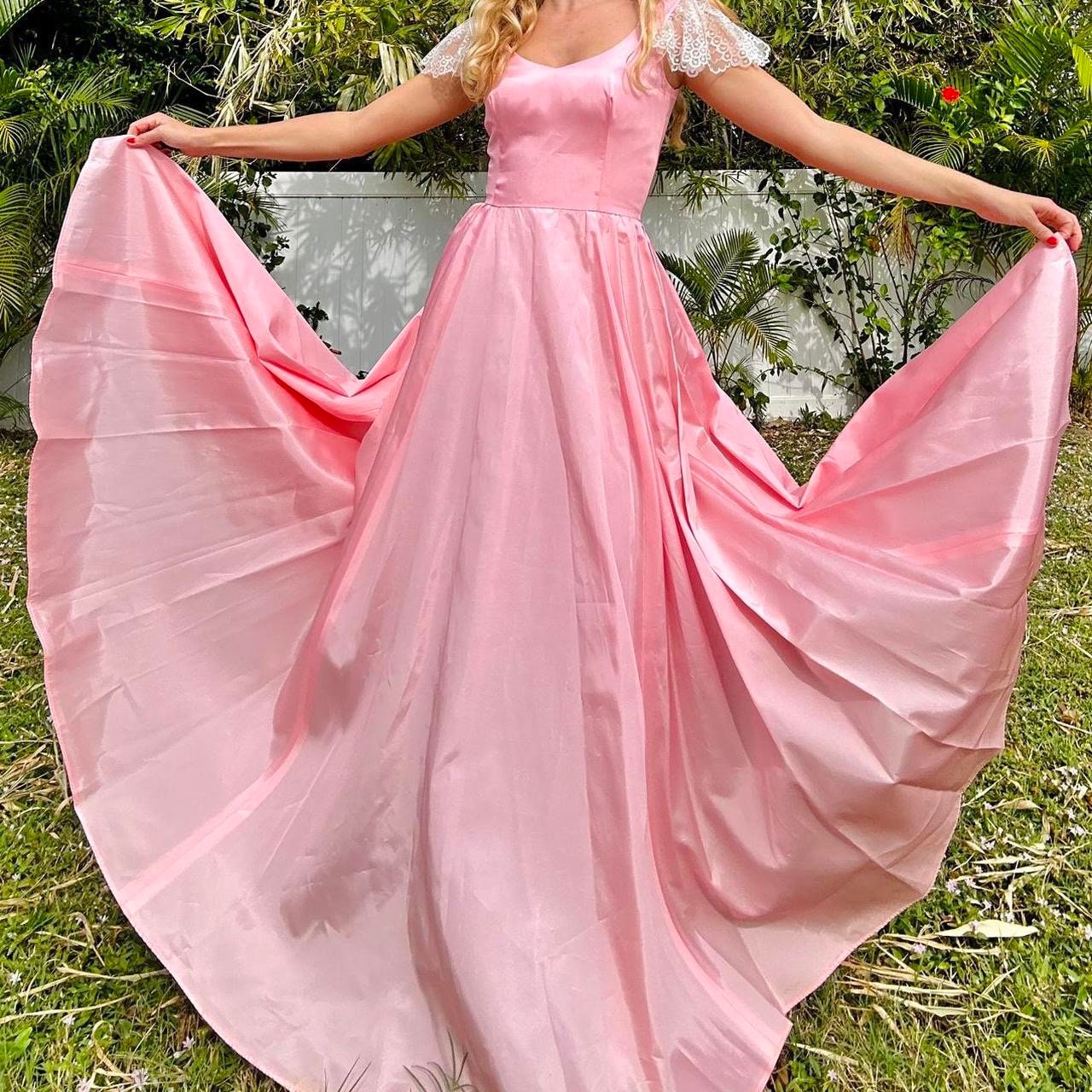 1960s Pink Taffeta Coquette Gown - Etsy