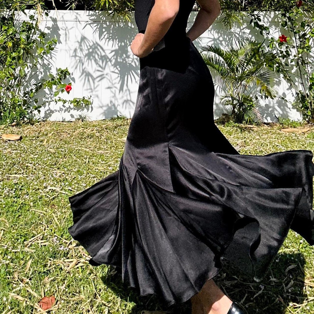 1950s Silk Charmeuse Diamond Hem Skirt - Etsy