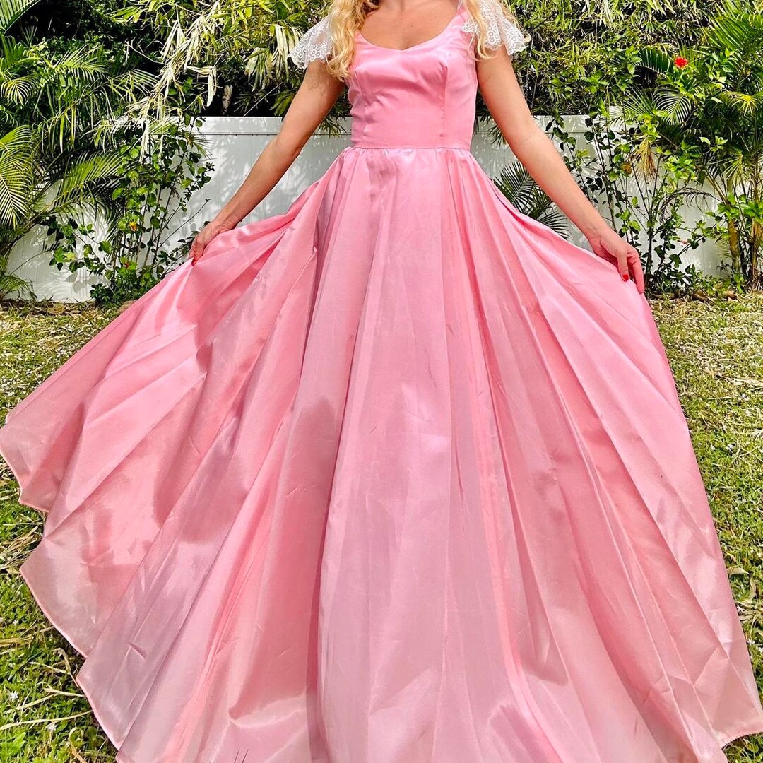 1960s Pink Taffeta Coquette Gown - Etsy