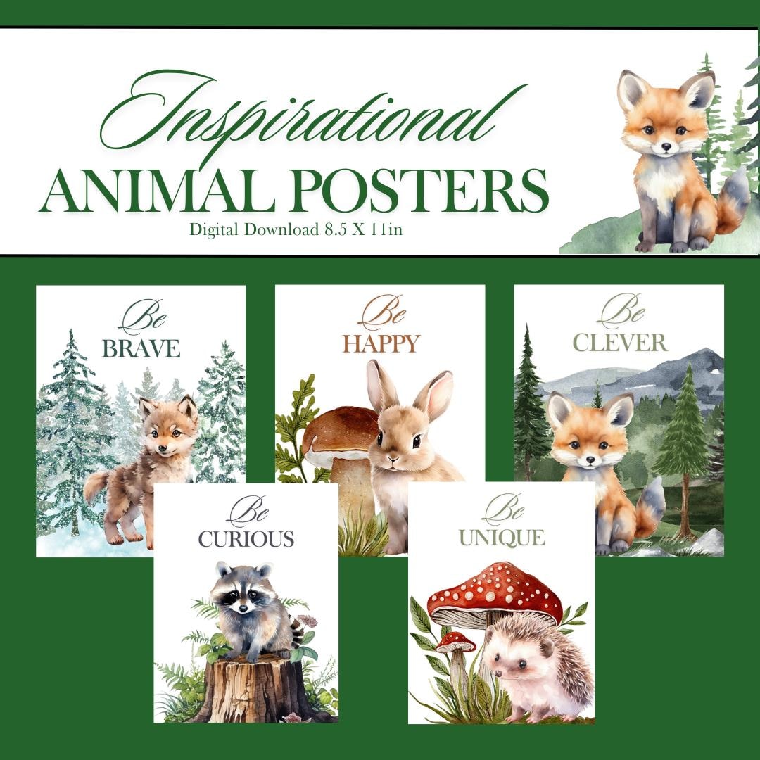 Woodland Animals Motivational Posters for Classroom or Nursery Digital ...