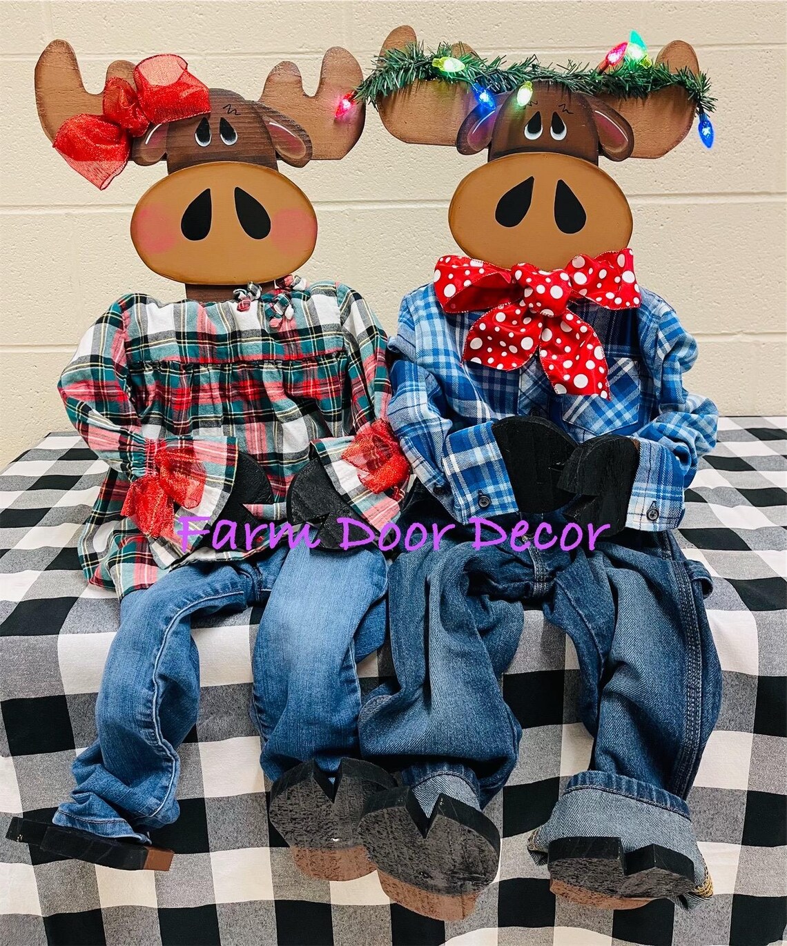 Sitting Moose, Sitting Character, Winter Decor, Porch Sitter, Christmas ...