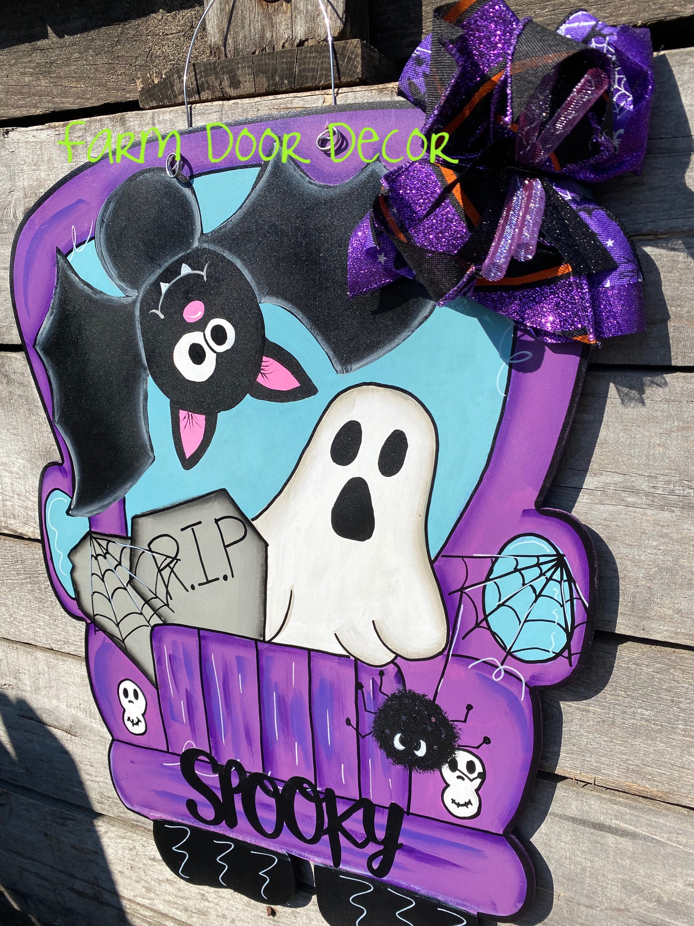 Halloween Door Hanger Spooky Door Hanger Fall Door Hanger - Etsy