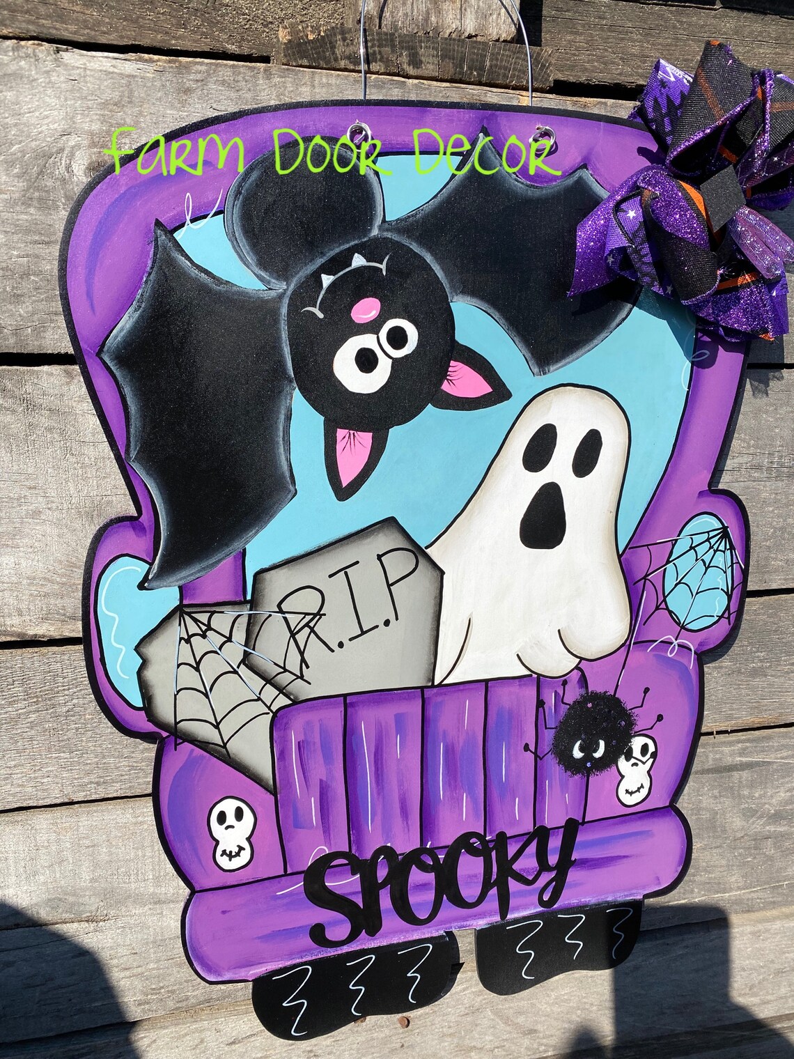 Halloween Door Hanger Spooky Door Hanger Fall Door Hanger - Etsy