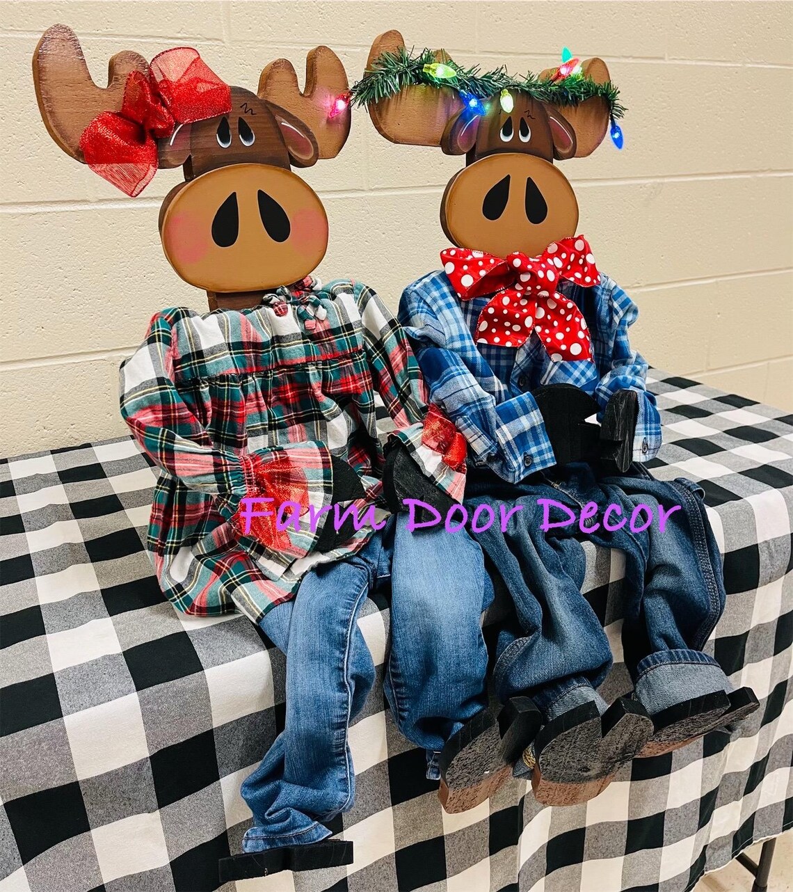 Sitting Moose, Sitting Character, Winter Decor, Porch Sitter, Christmas ...