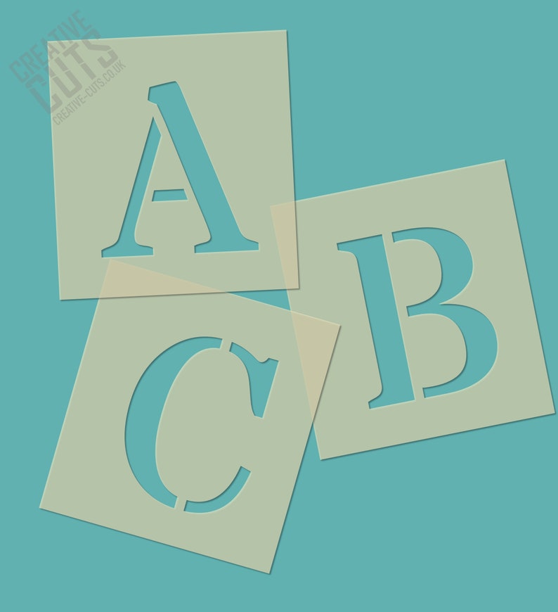 Classic Style Letter and Number Stencils 5, 10, 12, 15 & 20cm Crafting ...