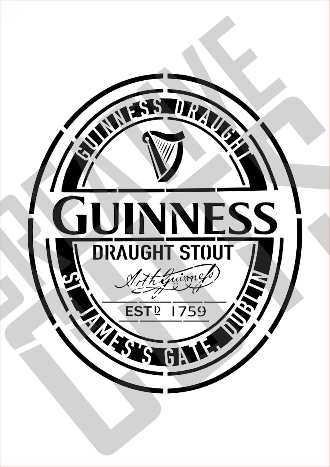 Guinness Draught Stencil, Barrel Decoration, Mylar 190 Micron - Etsy