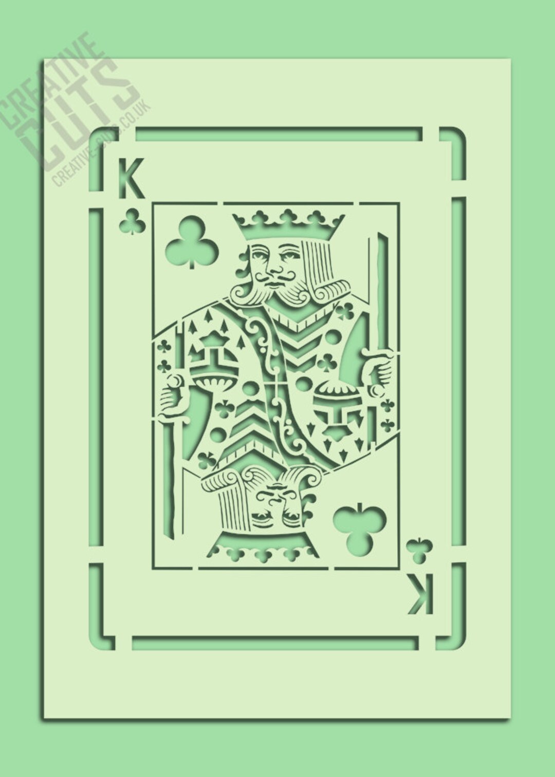 King of Clubs Playing Card Stencil A4, A3 Premium Mylar - Etsy UK