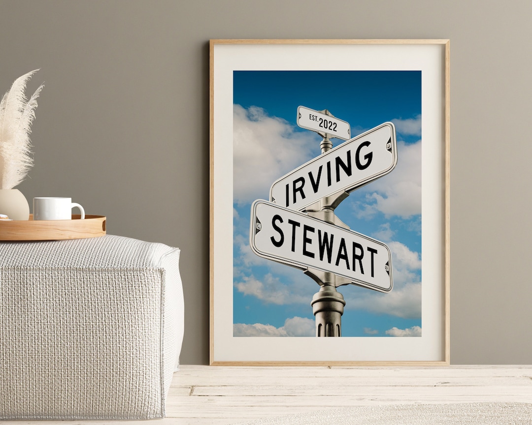 Crossroads Sign With Names Personalized Couples Gift Street Sign With ...