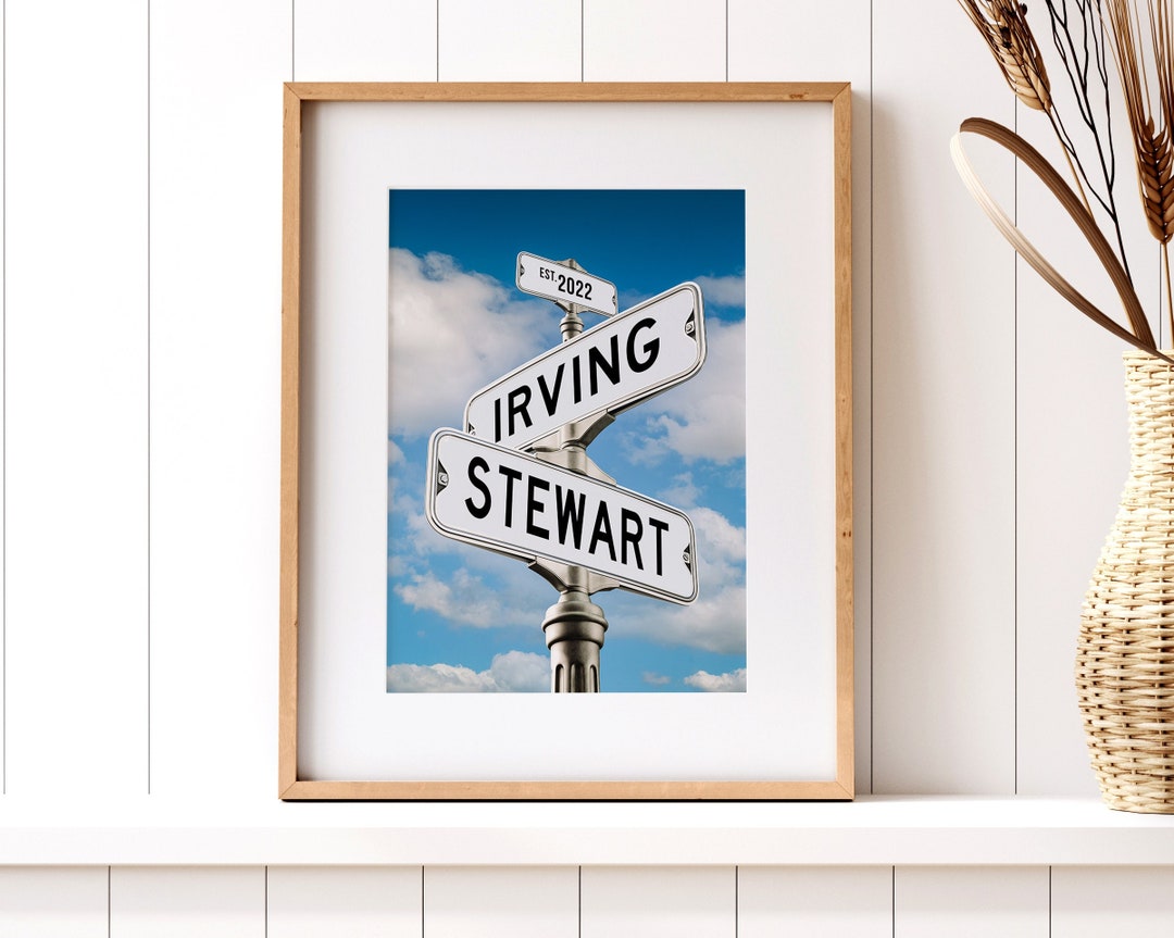 Crossroads Street Sign With Names Wedding Gift Personalized Engagement ...