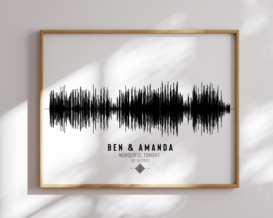 Custom Sound Wave Print Gift for Music Lover First Anniversary Gift for ...