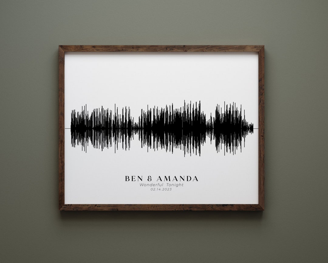 Custom Sound Wave Print Gift for Music Lover First Anniversary Gift for ...