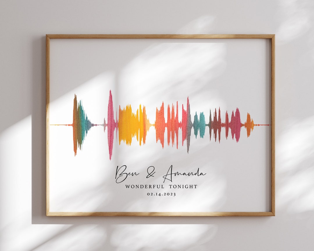 Sound Wave Art Custom Soundwave Art Print First Anniversary Paper Gift ...