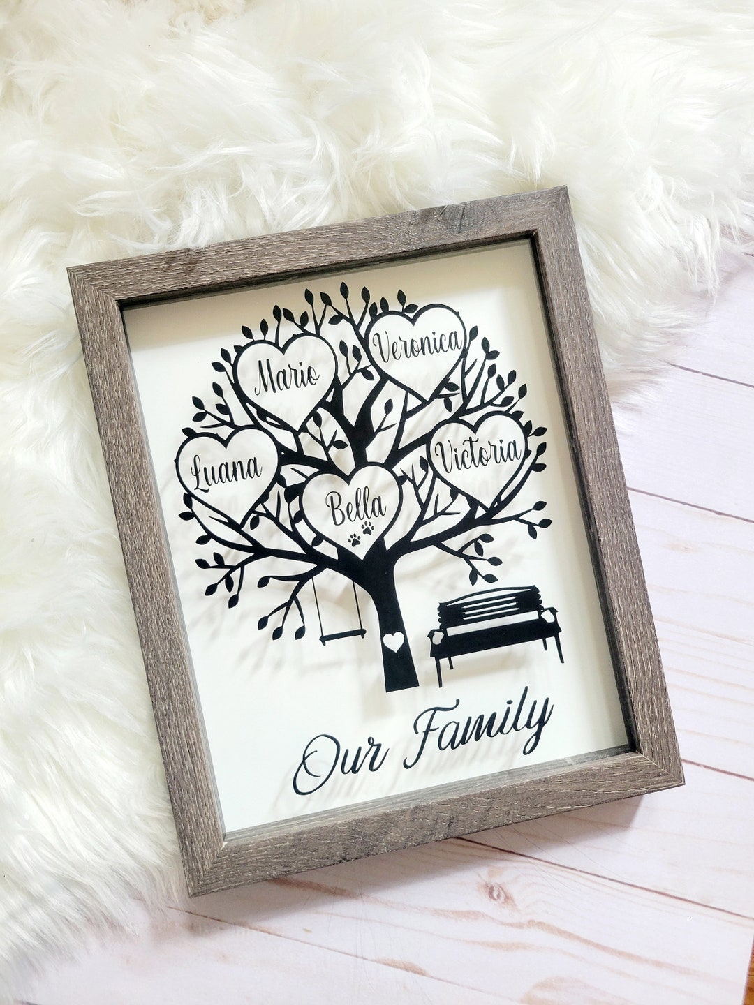 Family Tree Shadow Box, Personalized Shadow Box, Family Frame, Unique ...
