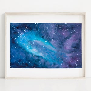 Galaxy Print Watercolor Print Galaxy Space Wall Art Art - Etsy