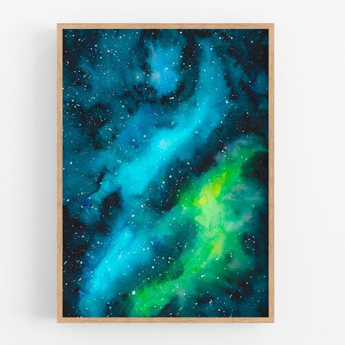 Galaxy Print Watercolor Print Galaxy Space Wall Art Art - Etsy