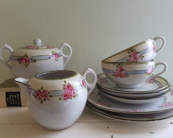 Pink and Green Tea Set - Etsy
