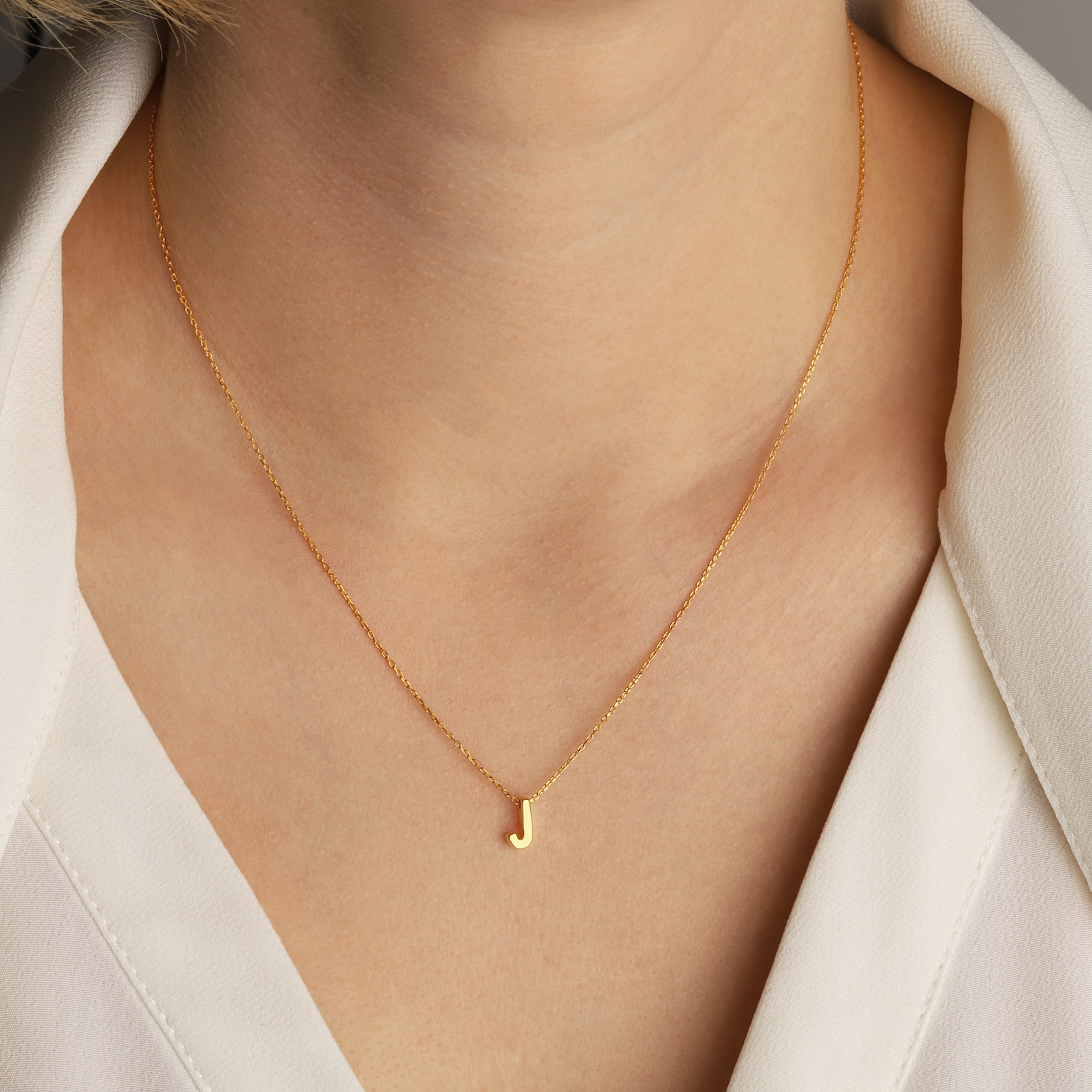 Gold Initial Necklace Rose Gold Custom Initial Necklace - Etsy