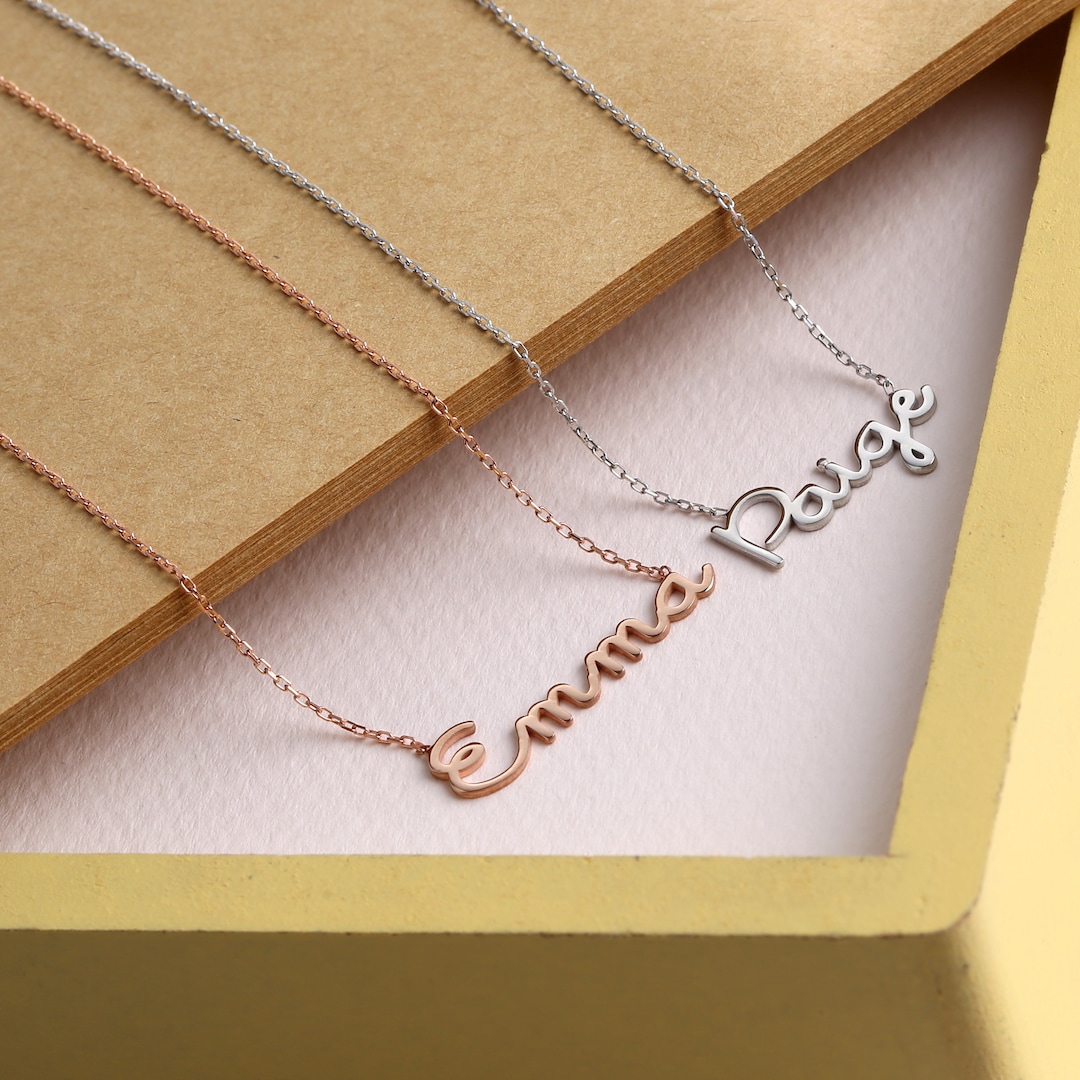 Name Plate Necklace Custom Gifts for Kids Mothers Day Gifts Christmas ...