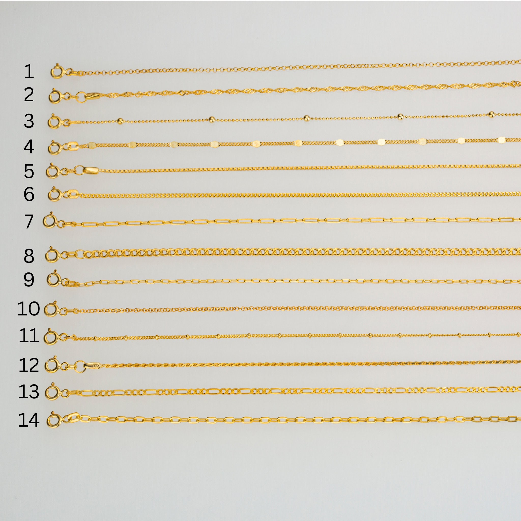 Gold Chain Necklace Herringbone Chain Christmas Gift Figaro - Etsy