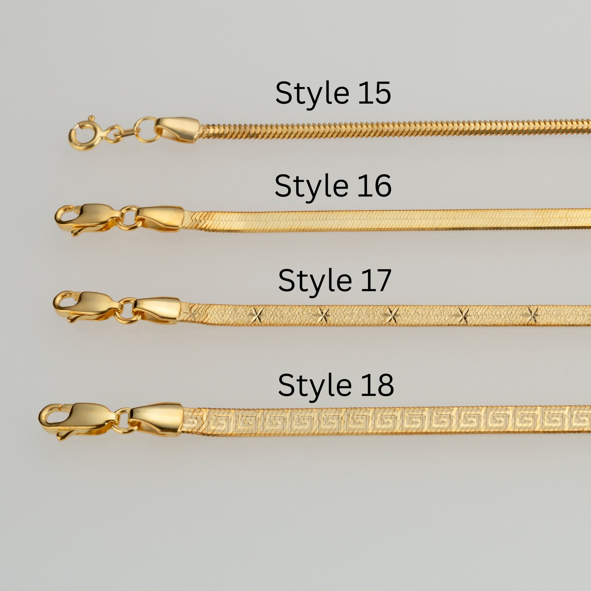 Gold Chain Necklace Herringbone Chain Christmas Gift Figaro - Etsy