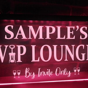 VIP Lounge Illuminated LED Neon Wine Bar Sign Décor - Etsy