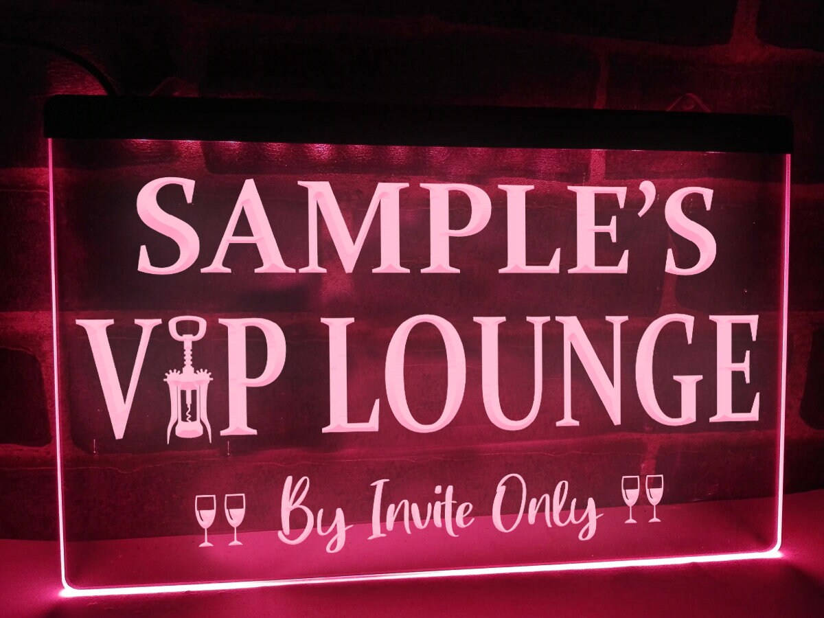VIP Lounge Illuminated LED Neon Wine Bar Sign Décor - Etsy