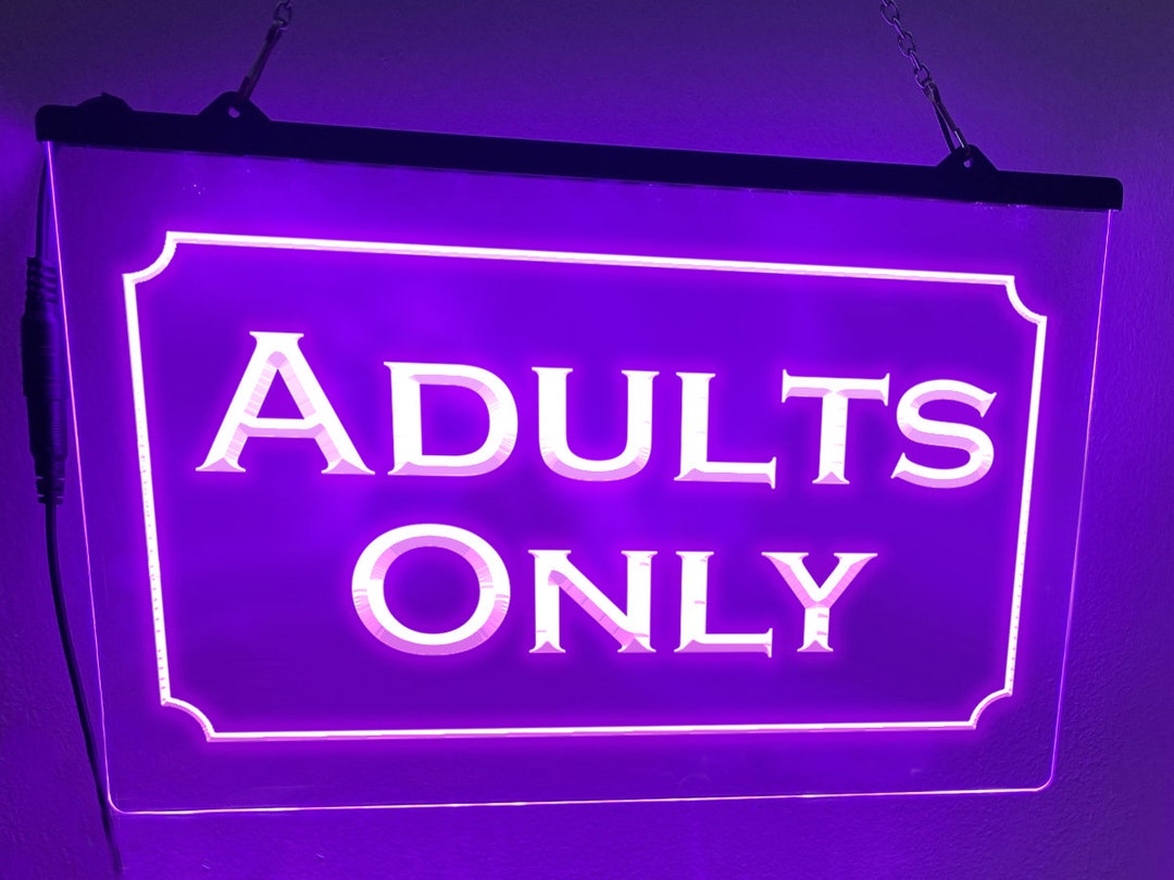 Adults Only LED Neon Sign Illuminated Bondage Décor Adult Lights ...